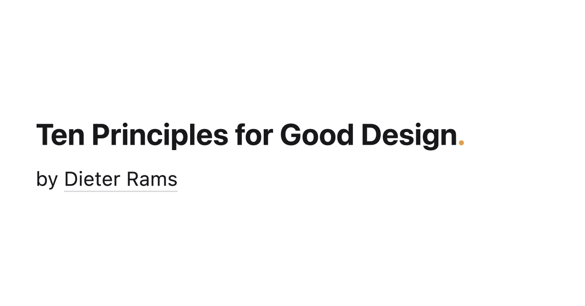 Ten Principles for Good Design